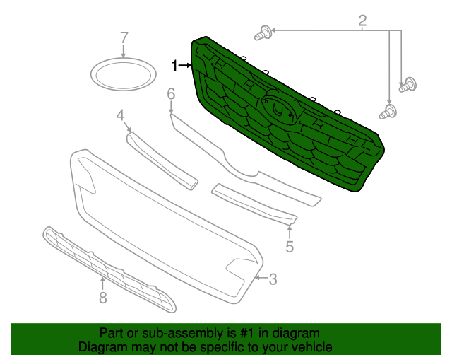 Grille Assembly F Xv USB 91121FL501 | QuirkParts