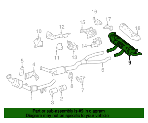 166-490-25-15-64 - Muffler System Mercedes-Benz USA Parts