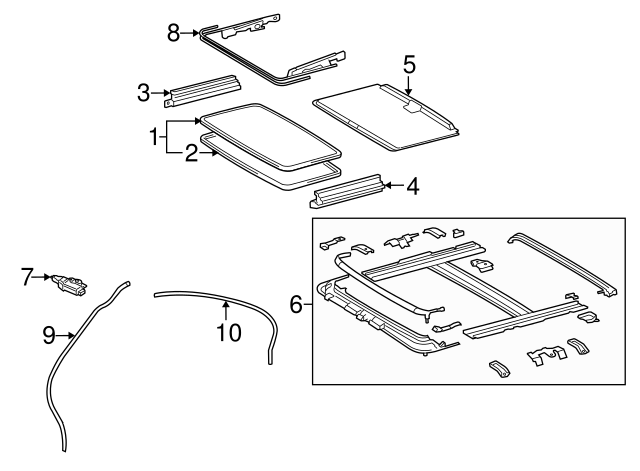 63201-53031 - Sunroof Glass 2006-2014 Lexus | Longo Lexus Parts
