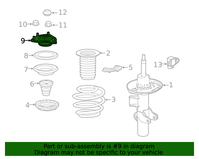51670-TGH-A01 - Rubber Front Shock Absorber Mounting - 2017-2020 Honda ...