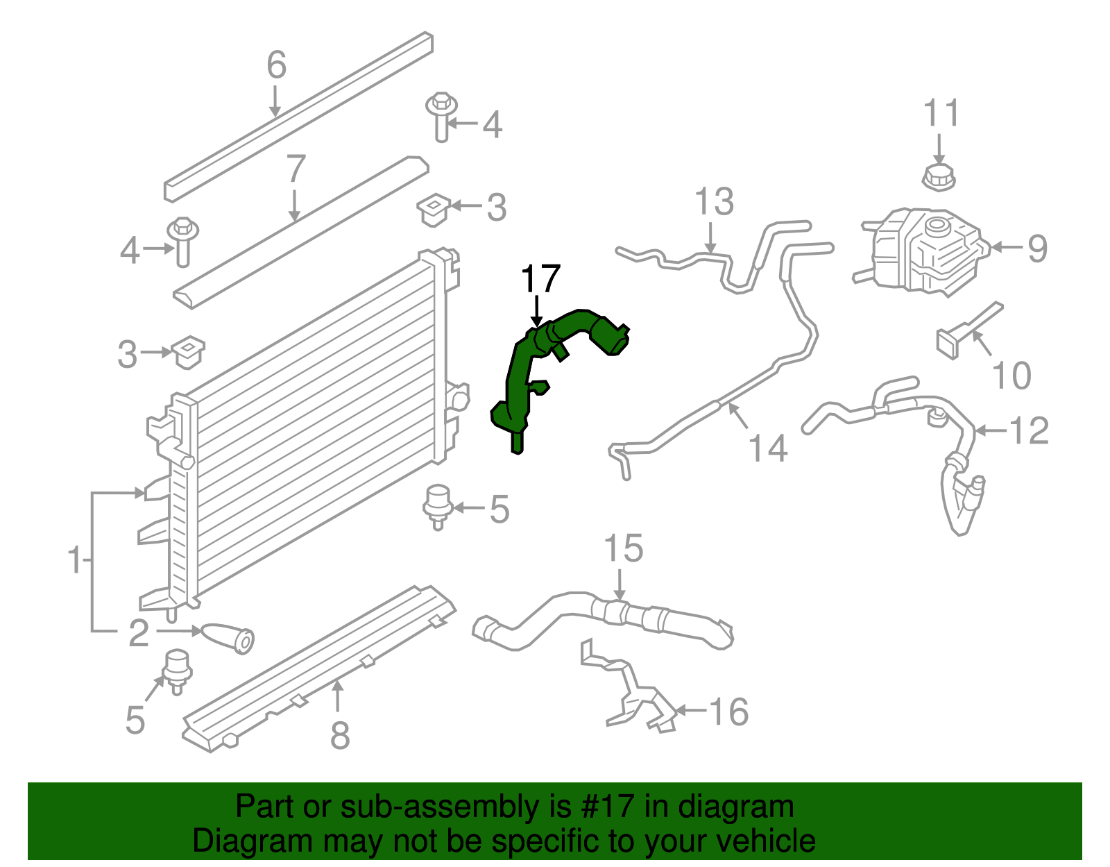 2017-2020 Lincoln Motorcraft™ Radiator Coolant Hose km5446 | TascaParts.com