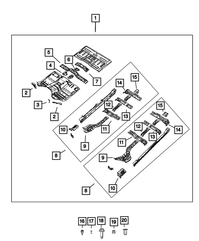 2022-2023 Jeep Under-Body Hold Down Support, Right 68467859aa ...
