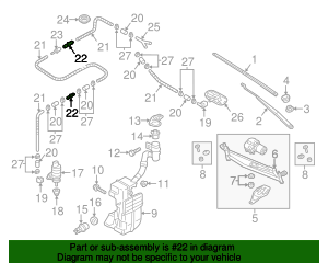 2004-2025 Volkswagen Windshield Washer Hose Connector 1J0-955-875-R ...
