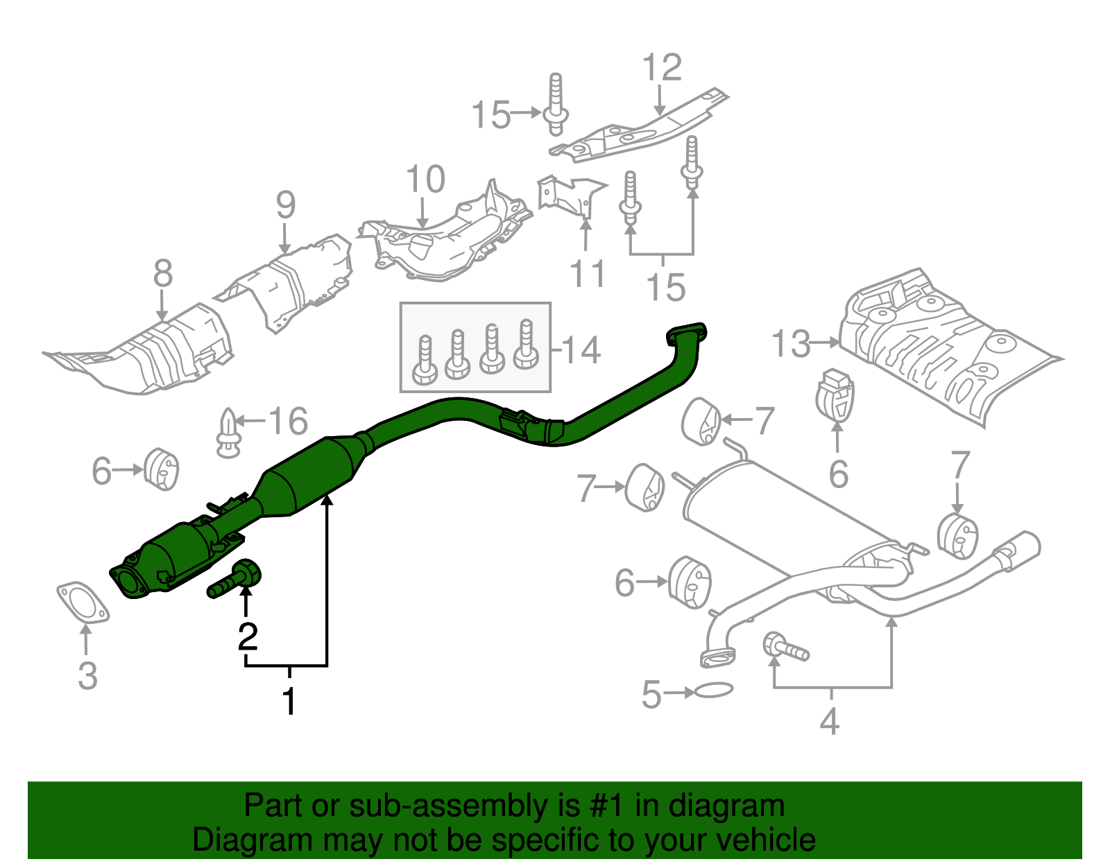 PE19-20-55X - Converter & Pipe - 2012-2013 Mazda 3 | Mazda Swag