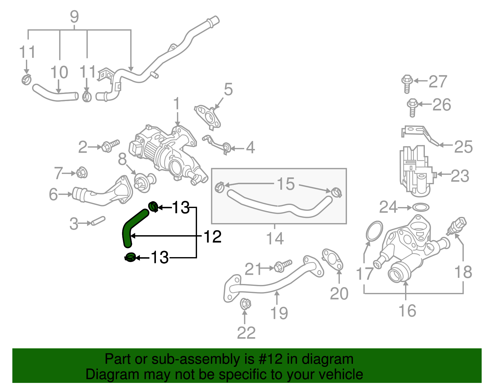25414-E6000 - Upper Hose 2017-2020 Kia Optima | Kia.Parts Store