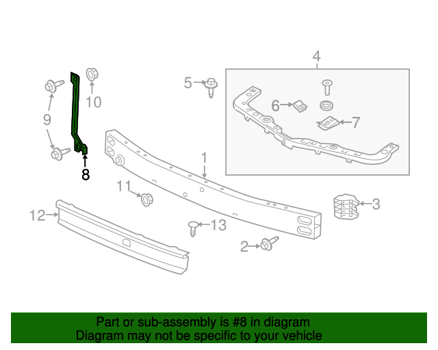 2018-2024 GMC Terrain Front Bumper Fascia Support Brace 84167659 | GM ...