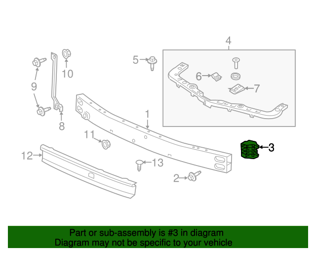2018-2024 GM Front Bumper Fascia Impact Absorber 84108856 GM ...