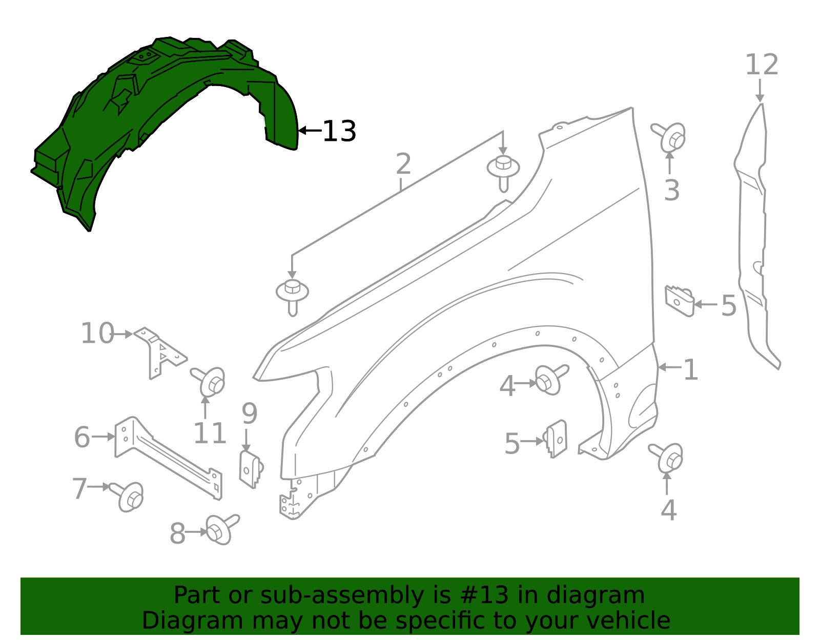 2021-2025 Ford F-150 Fender Splash Shield RL3Z-16103-C | TascaParts.com