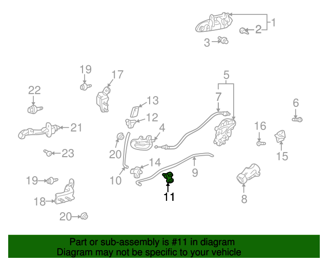 1995-2003 Toyota Lock Rod Clamp 69749-12030 | Toyota Parts Center