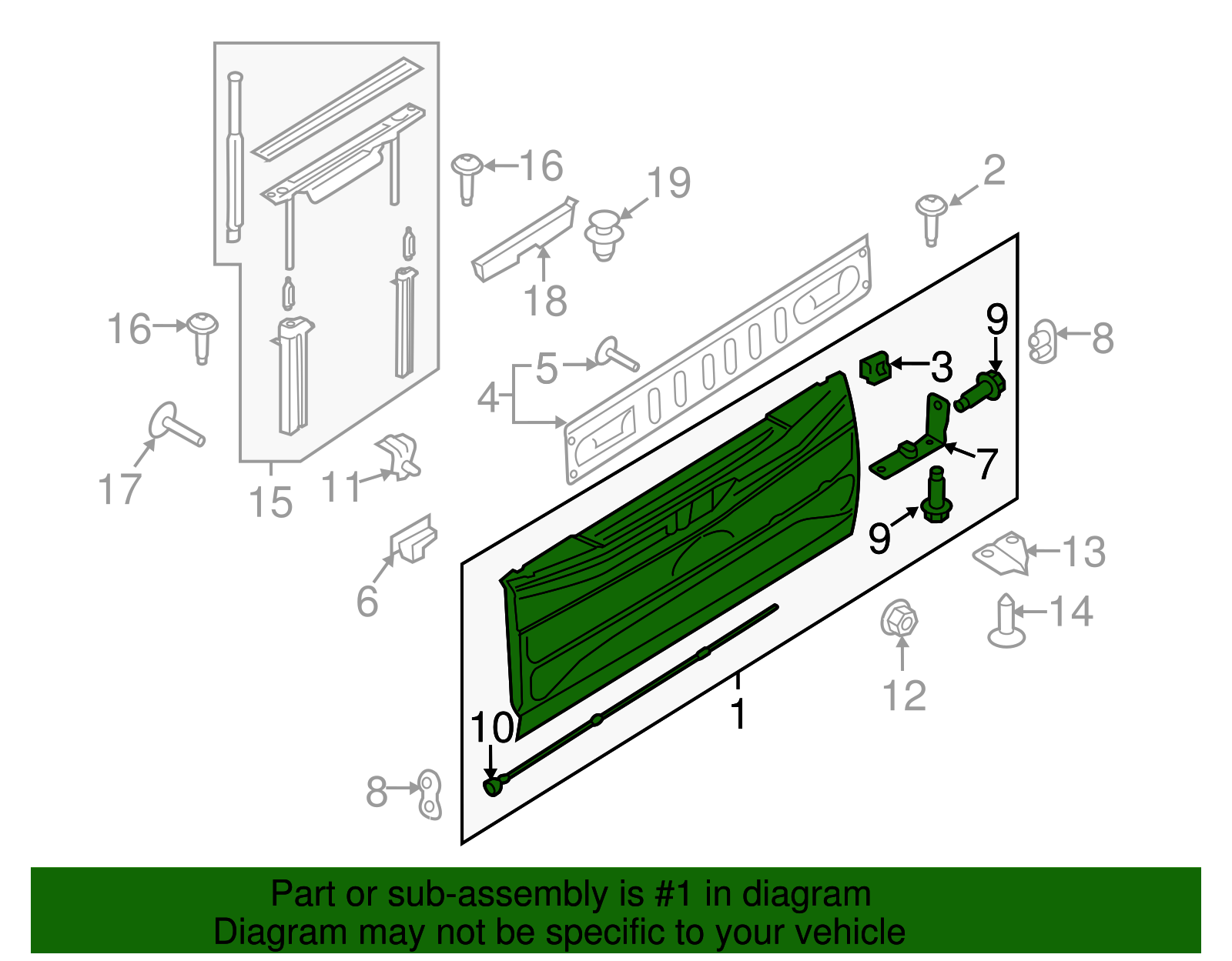 Genuine OEM Ford Part - Tail Gate HC3Z-9940700-B | Genuine OEM Ford ...