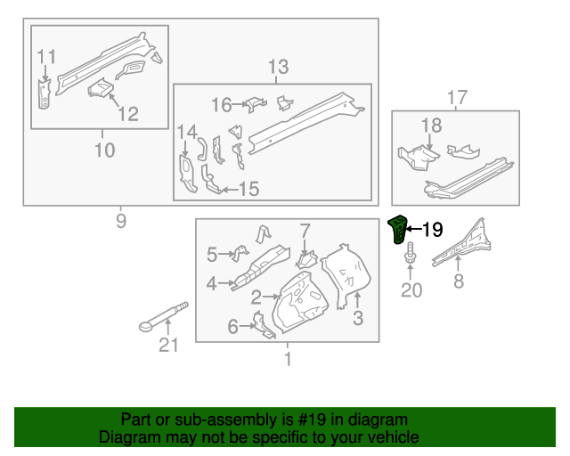 2013-2018 Subaru Reinforced Plate 52133FJ022 | Subaru Parts Store