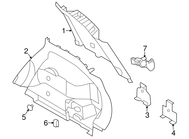 2016-2019 Nissan Rogue Lower Quarter Trim 84951-5HS1B | QuirkParts