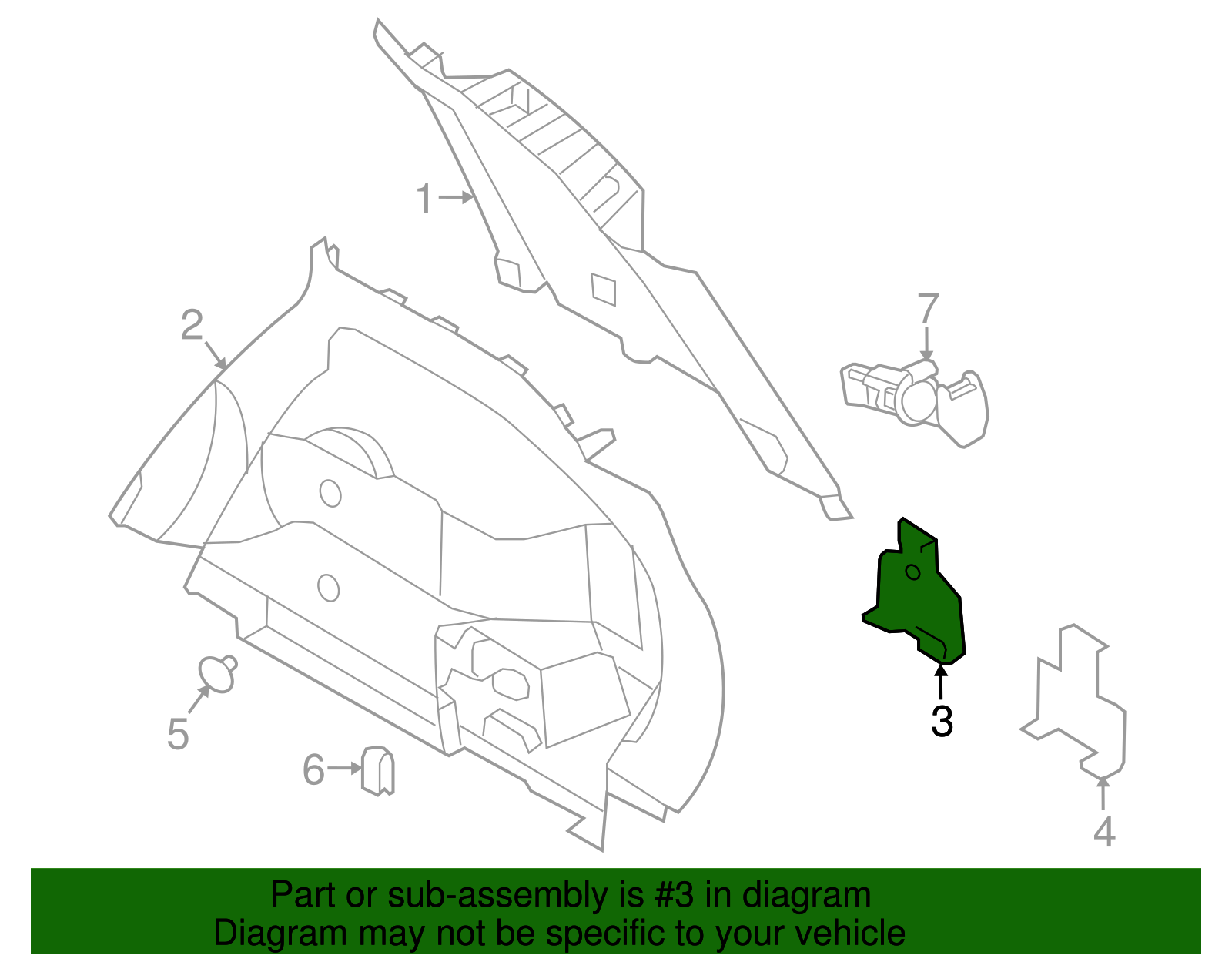 2014-2020 Nissan Rogue Lower Quarter Trim Front Bracket 84962-4CL0A ...