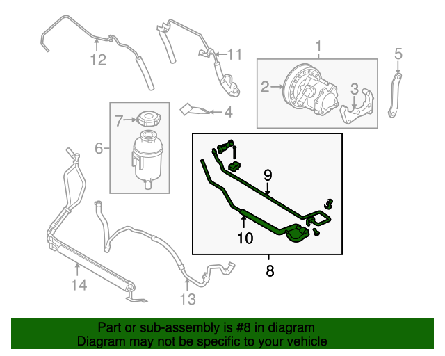 2008-2012 Land Rover LR2 Power Steering Pressure Hose LR029184 | OEM ...