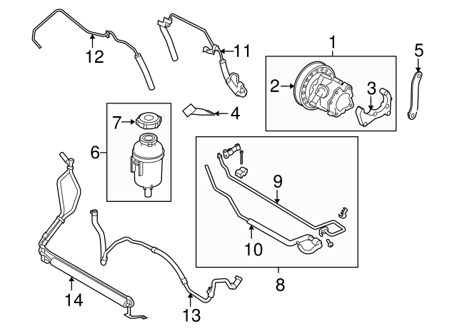 LR029184 - Power Steering Pressure Hose - 2008-2012 Land Rover LR2 ...