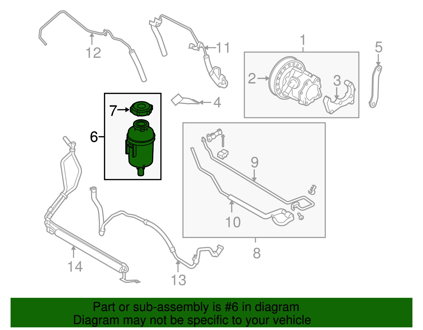 LR000578 - Power Steering Reservoir 2008-2015 Land Rover LR2 ...