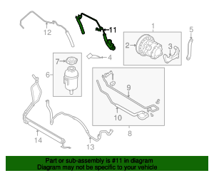 LR014409 - Power Steering Pressure Hose 2008-2012 Land Rover LR2 ...