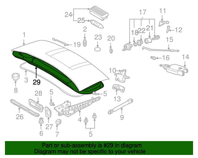 Genuine BMW 51-49-2-492-646 | Trunk Lid Trim | FREE Shipping on Most ...