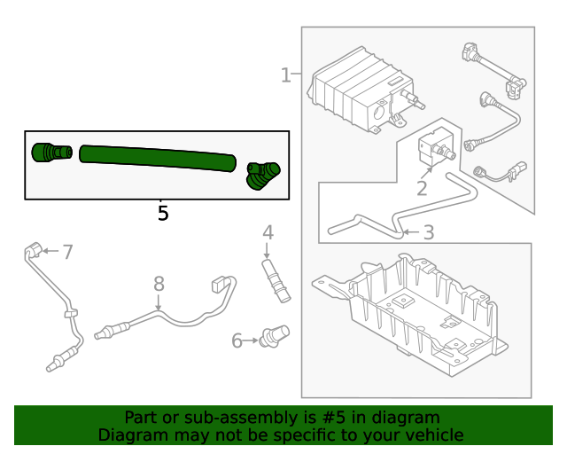 2020-2022 Ford Mustang PCV Valve Hose KR3Z-6758-B | Ford OEM Parts Outlet