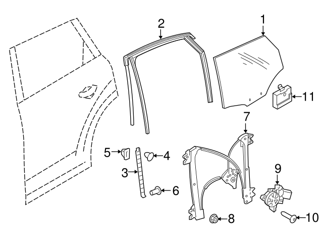 2017-2022 Audi Window Regulator 4M0-839-461-A | Genuine Audi Parts
