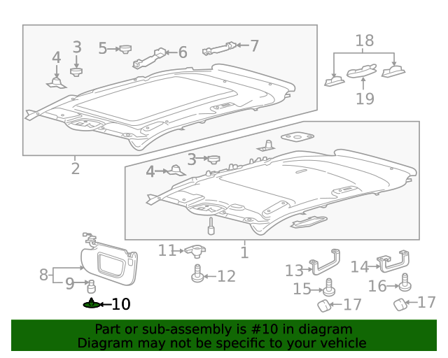 2016-2024 Ford Sun-Visor Cap DS7Z-4273-CA | TascaParts.com