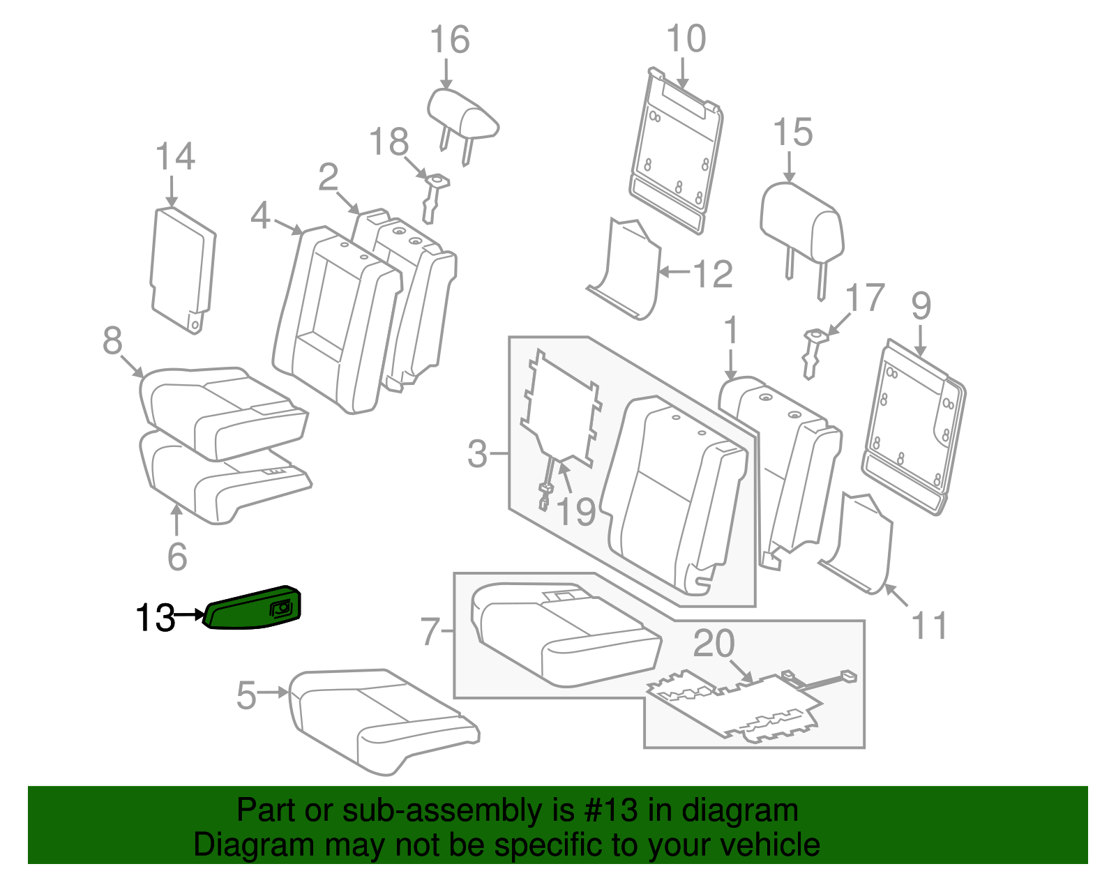 72820-0C171-E2 - Armrest - 2008-2019 Toyota Sequoia | Nucar Toyota Parts