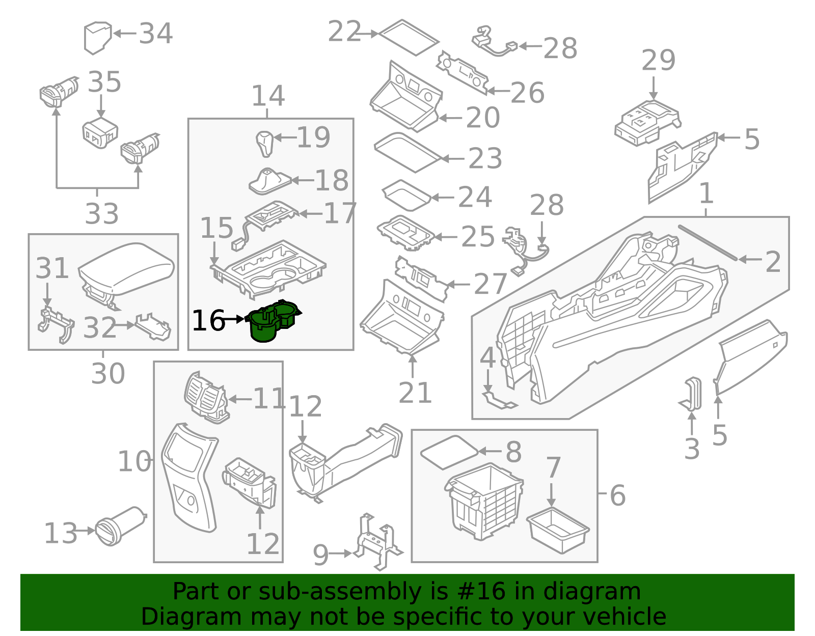 2016-2021 Hyundai Tucson Cup Holder 84670-D3020-4X | QuirkParts