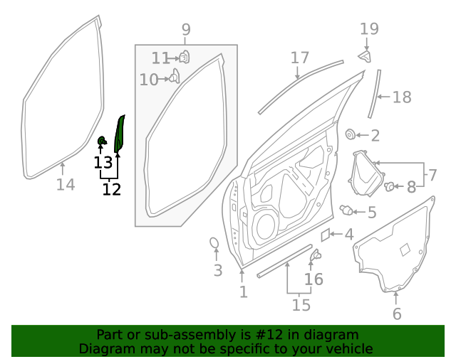 2019-2020 Subaru Ascent Front Cover - Passenger Side (RH) 63563XC200 ...
