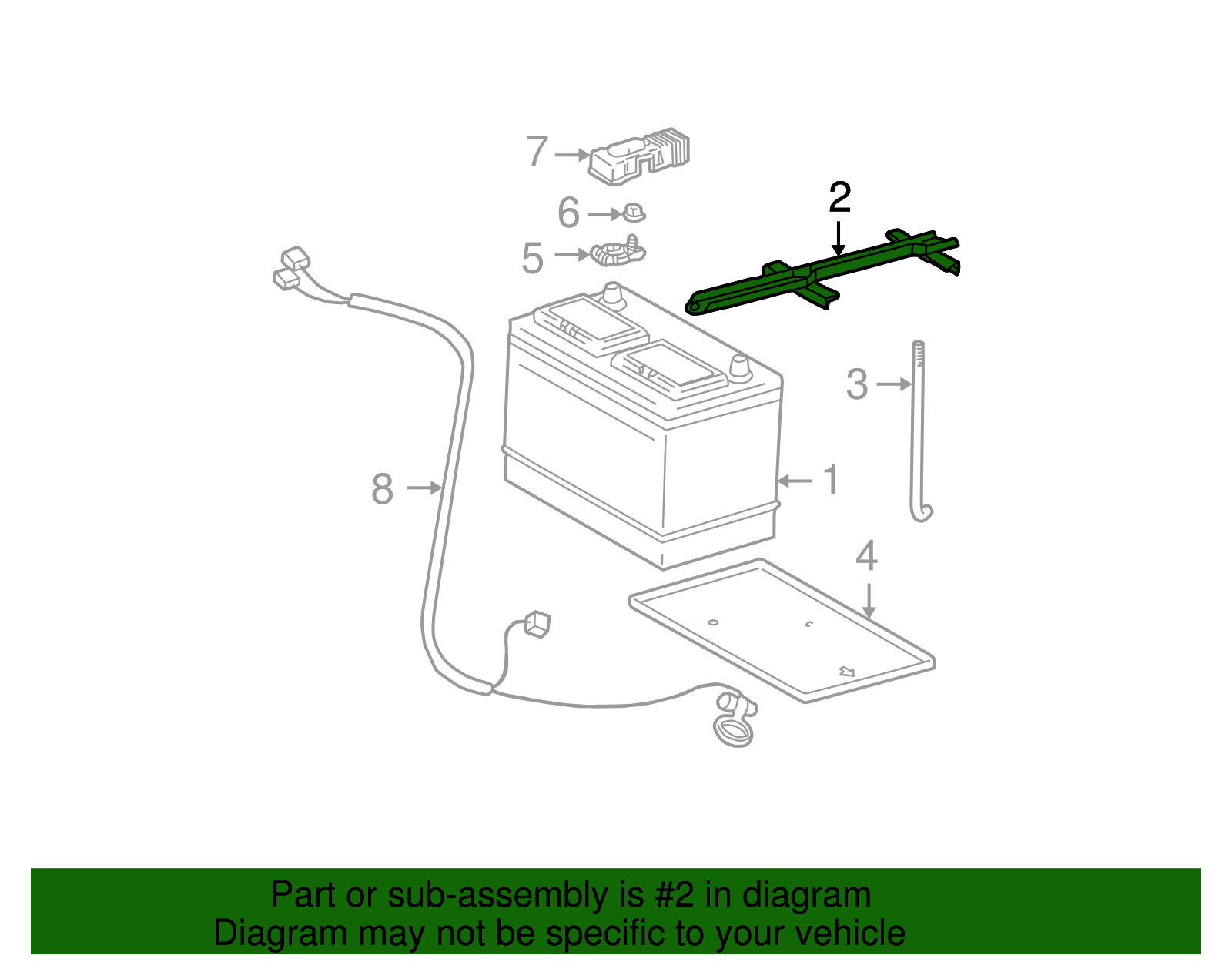 Genuine Toyota Battery Hold Down Frame part# 74404-0C010 for 2000-2006 ...