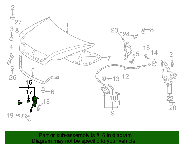 1999-2003 Lexus RX300 Safety Catch 53550-48010 | OEM Parts Online