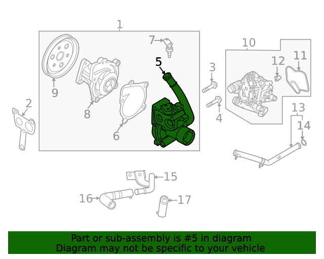25125-2S000 - Engine Water Pump Housing 2021 Kia Sorento | Kia.Parts Store