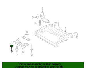 2009-2025 Nissan Cross-Member Nut 54588-JK01A | Nissan Parts Store