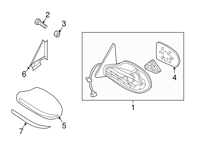 2008-2013 Nissan Altima Door Mirror Trim Ring 80292-JB10A | TascaParts.com