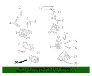 2018-2020 GM Rear Trans Mount Mount Bolt 11549251 | TascaParts.com