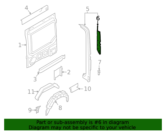2015-2023 Ford Body D-Pillar Reinforcement JK4Z-61243A47-A | QuirkParts