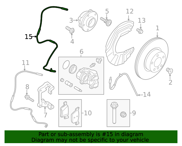 2018-2023 BMW ABS Wheel Speed Sensor 34-52-6-895-657 | AutoNationParts.com