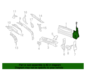 2010-2017 GM Driver Side Floor Panel Rear Cross Bar Rear Reinforcement ...