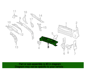 2010-2017 GM Floor Panel Number 6 Cross Bar 23473864 GM | GMPartsDirect.com