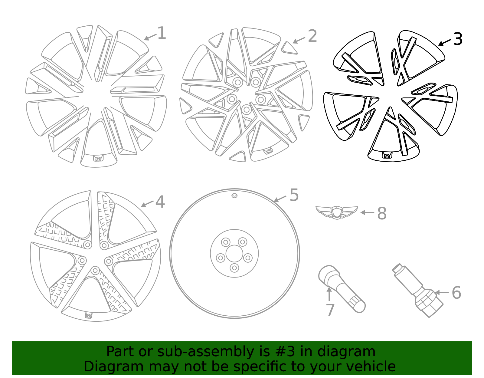 Hyundai - 52910-AR110 - Wheel Assembly Aluminum - 2022-2025 Genesis ...