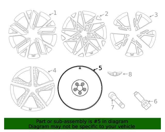 2022-2023 Genesis GV70 Wheel, Spare 52919-AR900 | OEM Parts Online