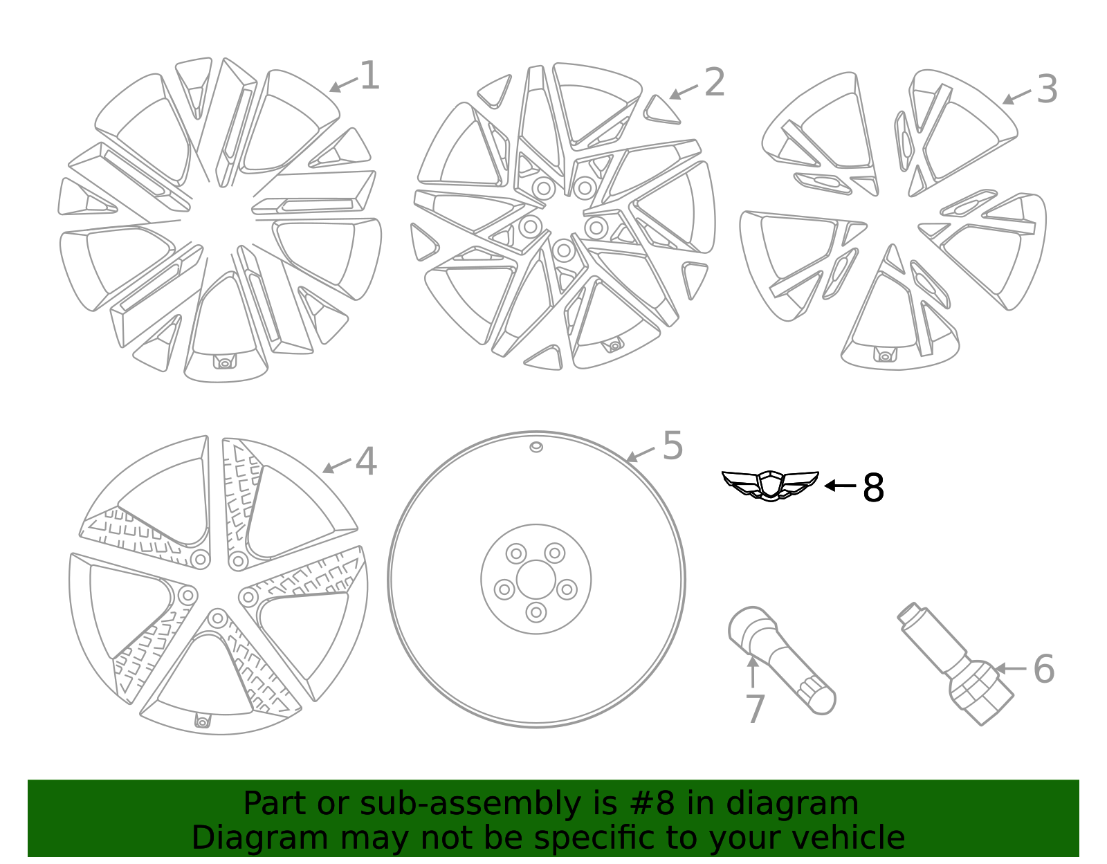 Genuine Cap Assembly Wheel Hub for 2017-2025 Genesis | Part# 52960 ...