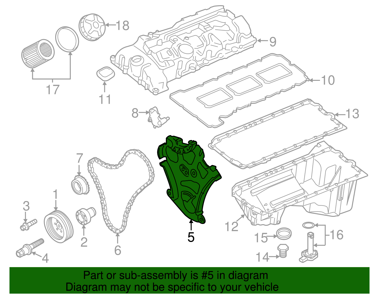11417618941 - 2011-2021 BMW Engine Timing Chain Guide (11-41-7-618-941 ...