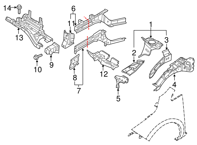 2011-2012 Nissan Leaf Outer Rail Bracket - Driver's Side (LH) 751F7 ...