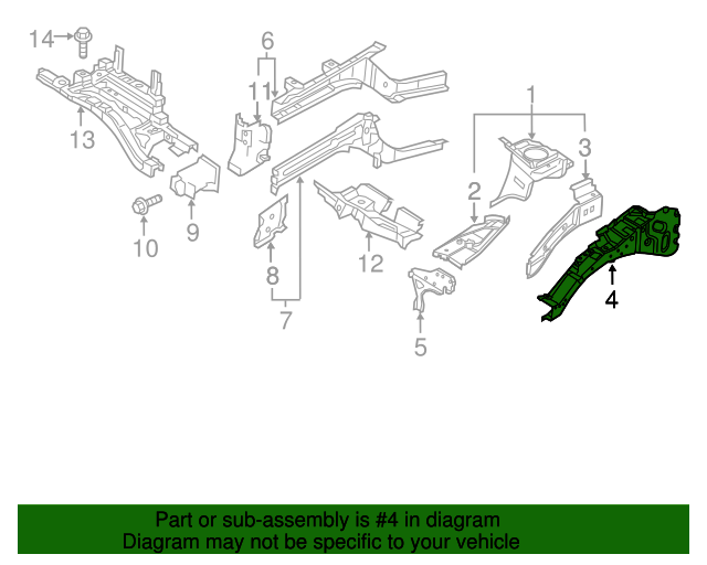 2013-2017 Nissan Leaf Upper Rail - Passenger Side (RH) F4180-3NFMA ...