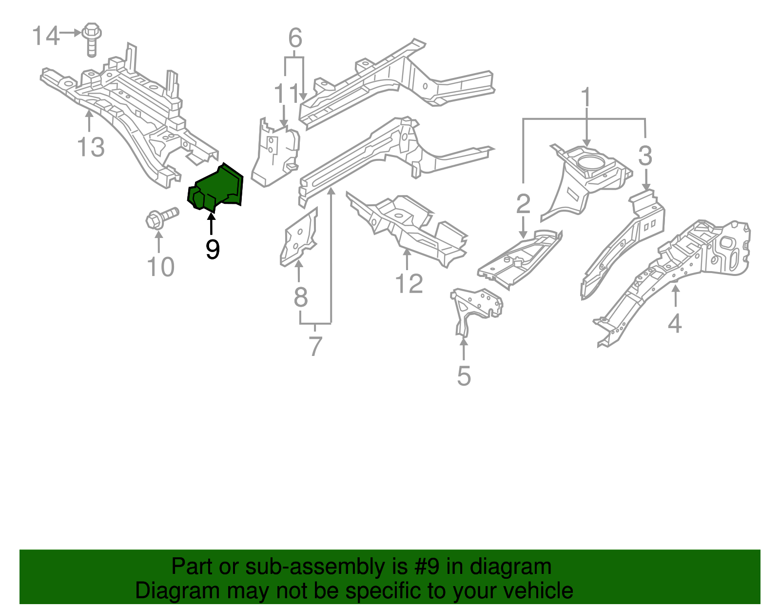 2013-2017 Nissan LEAF Rail End G5115-3NFMA | Nissan RVA