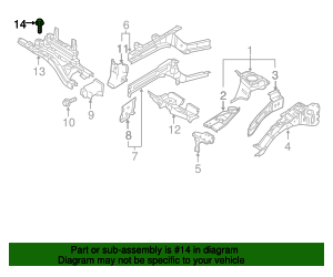 2011-2012 Nissan Leaf Cross-Member Bolt 081B7-2252A | QuirkParts
