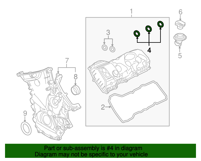 BR3Z-6C535-A - Engine Valve Cover Washer Seal - 2011-2024 Ford | Ford ...
