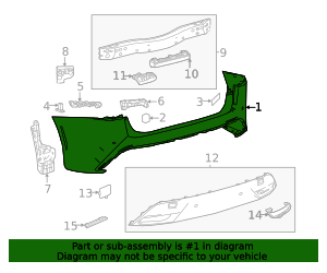 52159-62907 - Bumper Cover 2021-2022 Toyota Mirai | Group 1 Auto Parts