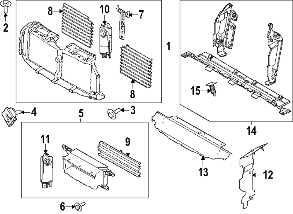2023-2024 Ford F-150 Radiator Shutter Assembly nl3z8475b | TascaParts.com