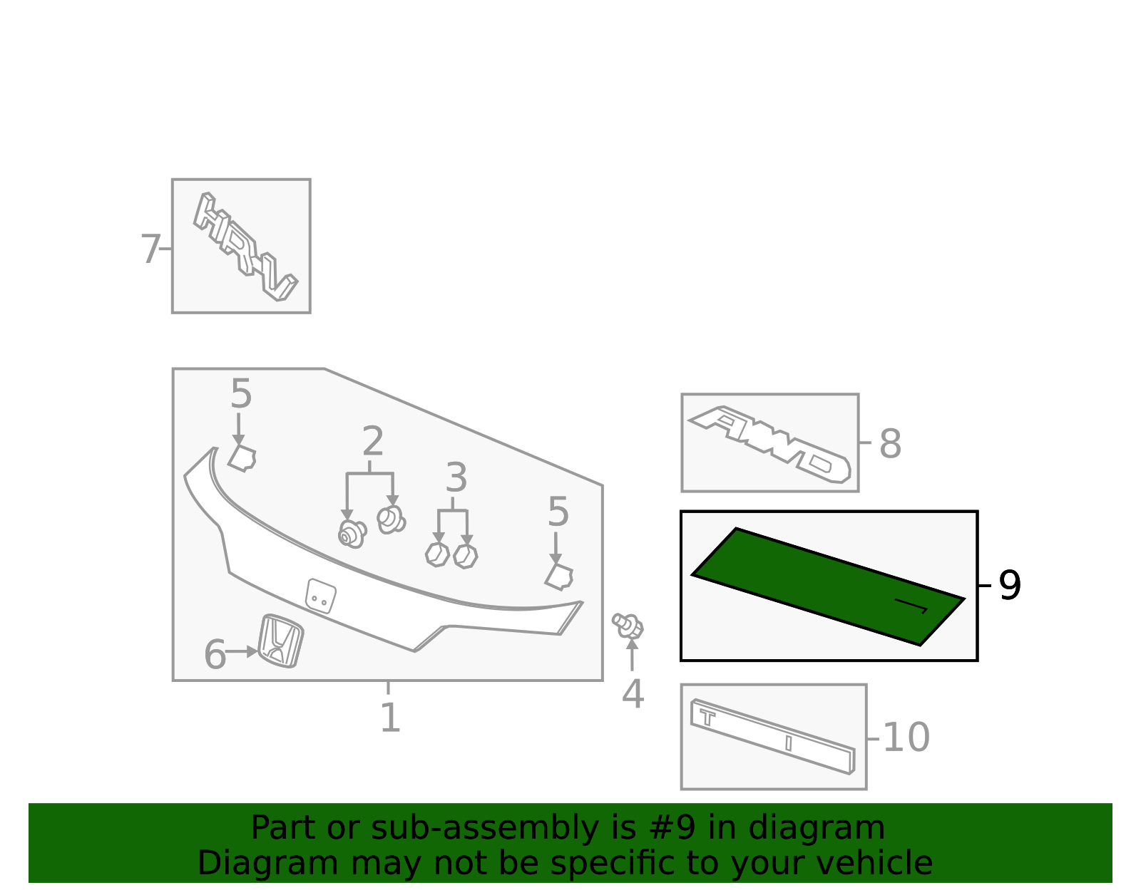 75723-T5R-A00 - 2018-2024 Honda - Emblem Rear (Sport) | Genuine Honda Parts